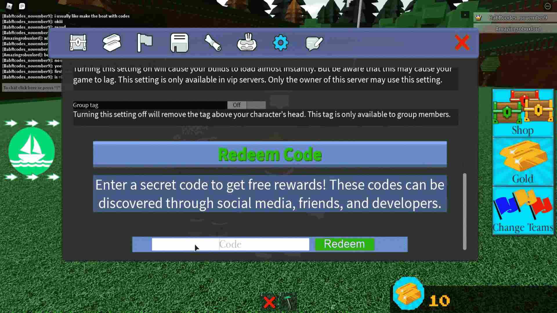 Roblox Build A Boat For Treasure Codes [March 2024] - Game Specifications